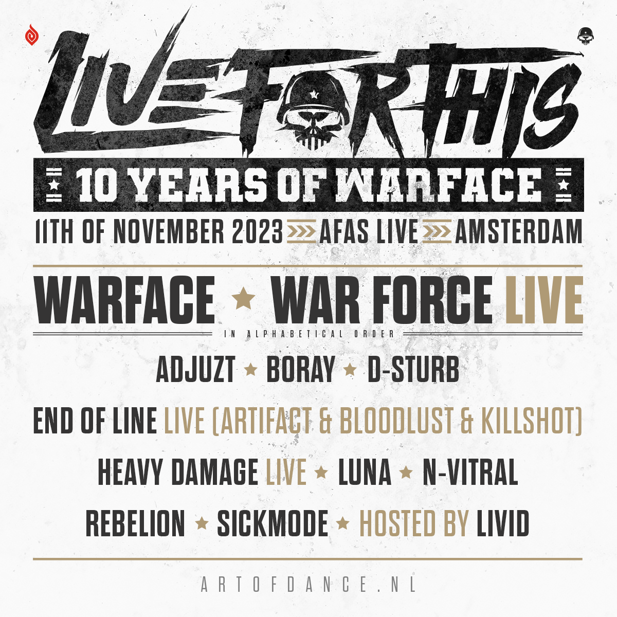 This is the Live For This: 10 Years of Warface Line-up! - Masters of ...